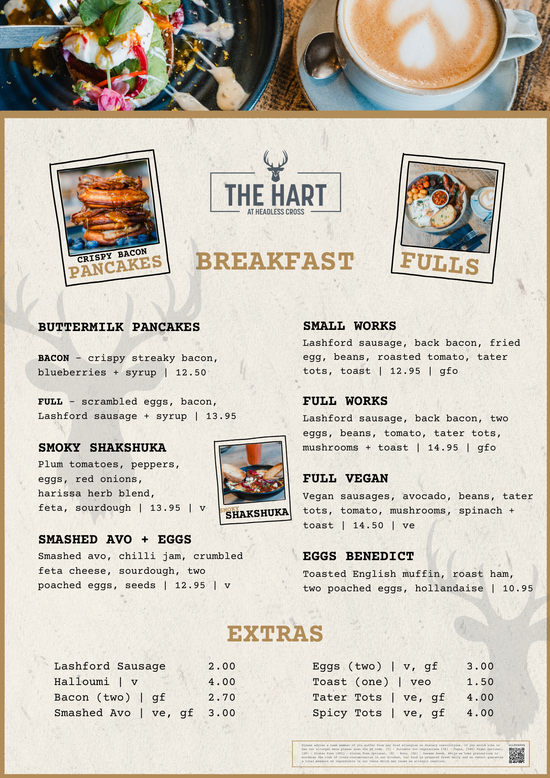 FOOD MENUS – The Hart Pub