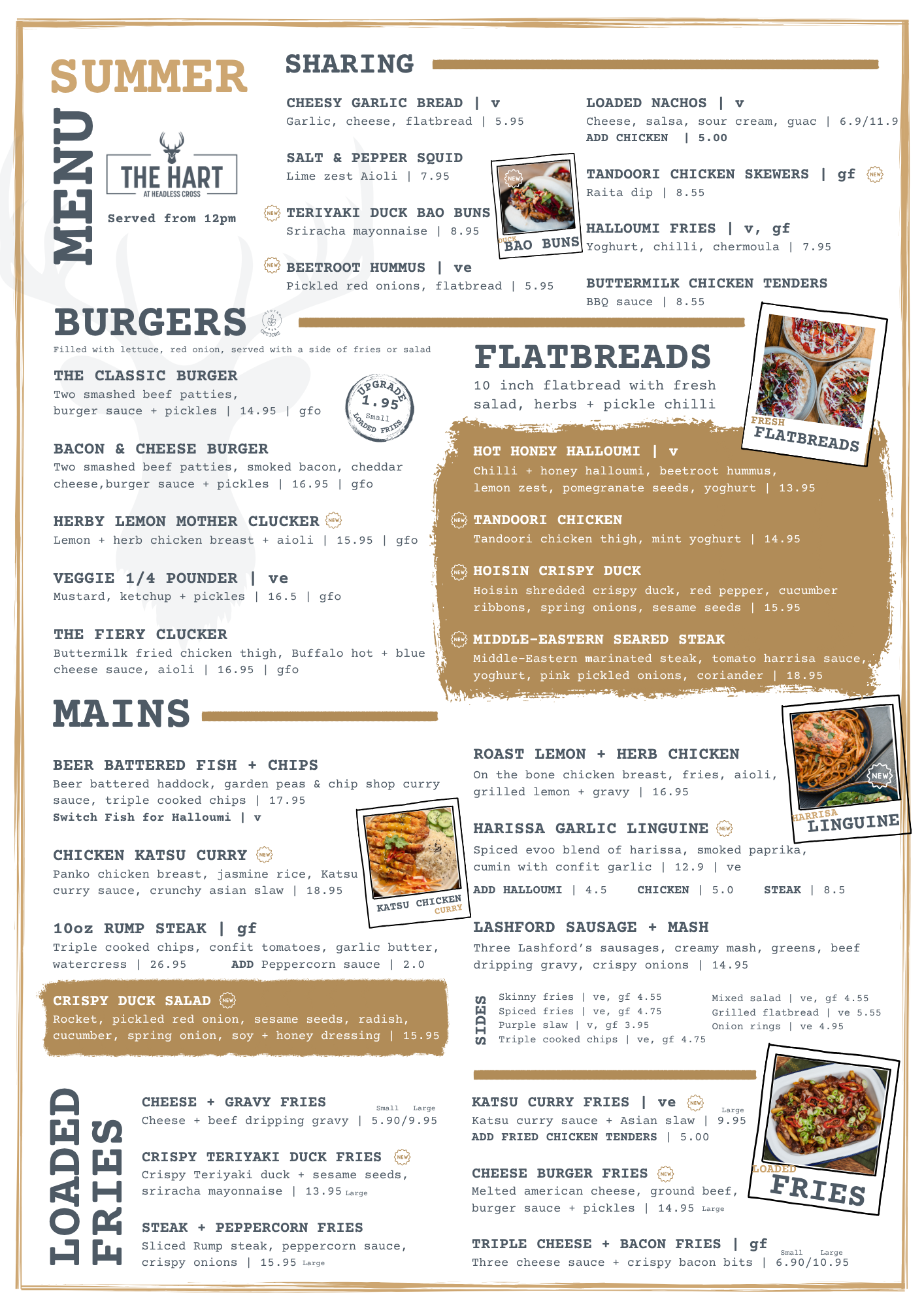 FOOD MENUS – The Hart Pub
