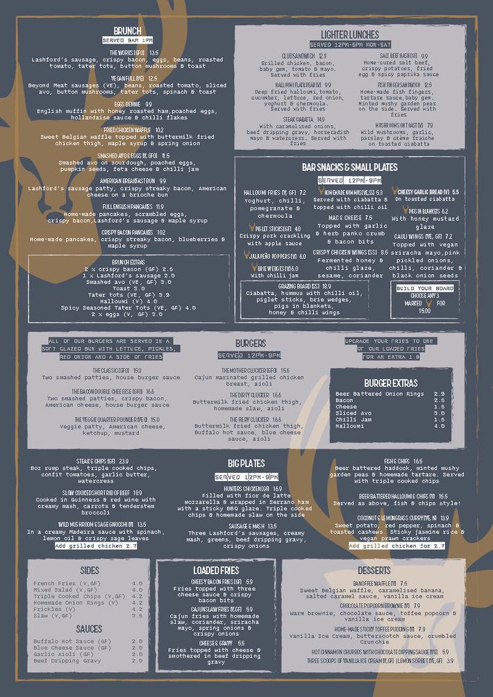 FOOD MENUS – The Hart Pub